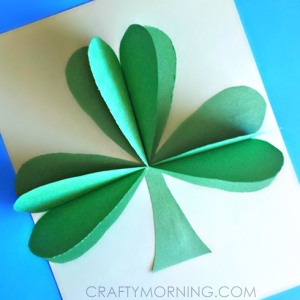 3D Paper Shamrock Craft For St. Patrick's Day - Crafty Morning