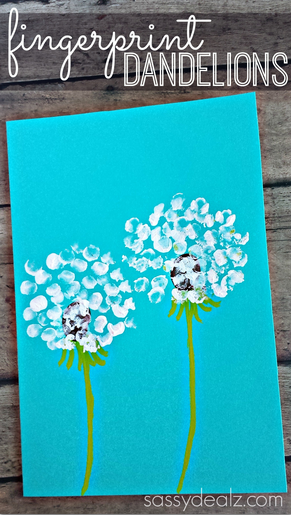 Fingerprint Dandelion Craft For Kids + Card Idea - Crafty Morning