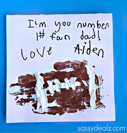 Handprint Football "I'm Your #1 Fan" Father's Day Card - Crafty Morning