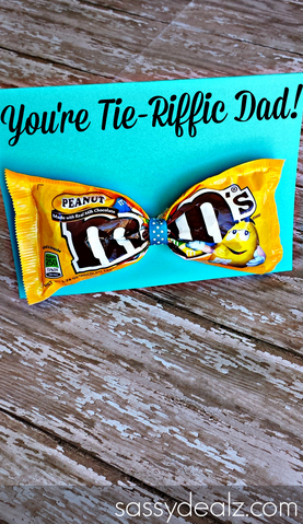 M&M Bow Tie Father's Day Card Idea - Crafty Morning