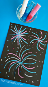 Wet Chalk Fireworks Craft for Kids - Crafty Morning