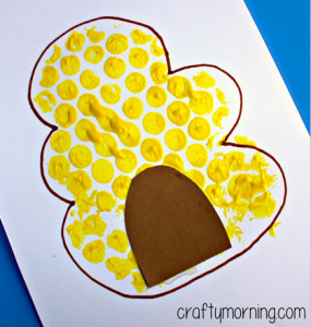 Bubble Wrap Beehive + Fingerprint Bee Craft - Crafty Morning