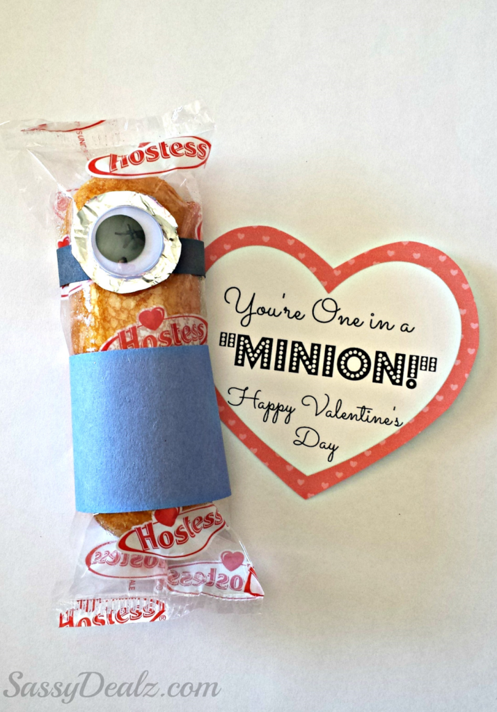 Despicable Me "You're One in a Minion" Twinkie Valentines Day Craft ...