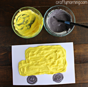Puffy Paint School Bus Craft for Kids - Crafty Morning