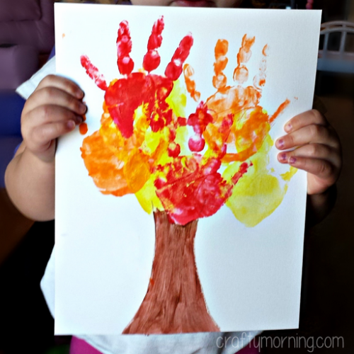 Kids Handprint Fall Tree Craft - Crafty Morning