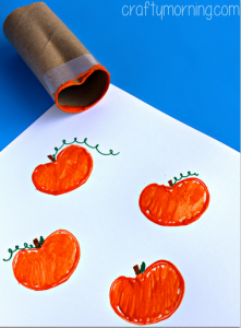 Toilet Paper Roll Pumpkin Stamp Craft for Kids - Crafty Morning