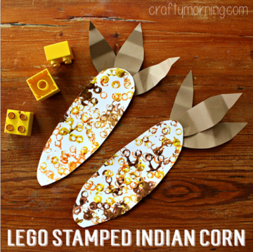 Lego Stamped Indian Corn Craft for Kids - Crafty Morning
