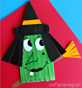 Make a Funny Witch Craft Using Popsicle Sticks - Crafty Morning