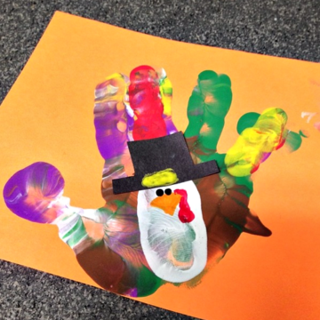 Handprint Turkey Hat for a Thanksgiving Craft - Crafty Morning