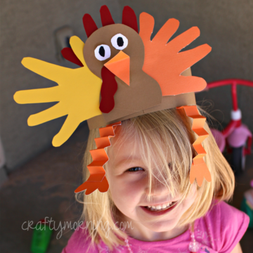 Handprint Turkey Hat for a Thanksgiving Craft - Crafty Morning