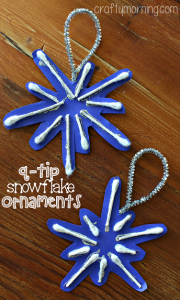 Q-Tip Snowflake Ornament Craft for Kids to Make - Crafty Morning