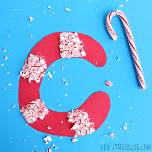 C is for Crushed Candy Cane (Letter Craft for Kids) - Crafty Morning