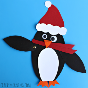 Moveable Christmas Penguin Craft for Kids - Crafty Morning