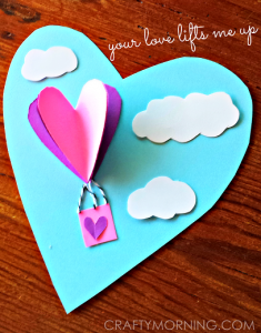 3D Heart Hot Air Balloon Valentine Card - Crafty Morning