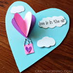 3D Heart Hot Air Balloon Valentine Card - Crafty Morning