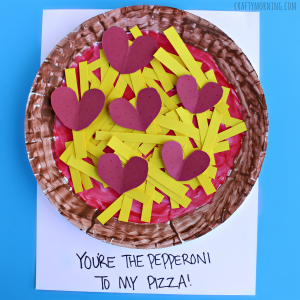 Paper Plate Pepperoni Pizza Valentine Craft - Crafty Morning