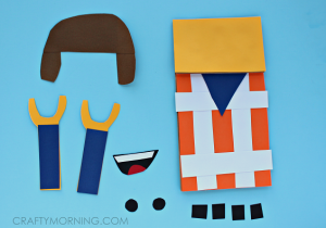 Paper Bag Lego Man Puppet Craft for Kids - Crafty Morning