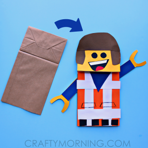 Paper Bag Lego Man Puppet Craft for Kids - Crafty Morning