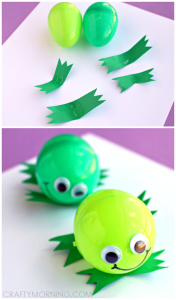 Silly Plastic Easter Egg Frog Craft for Kids