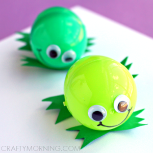 Silly Plastic Easter Egg Frog Craft for Kids