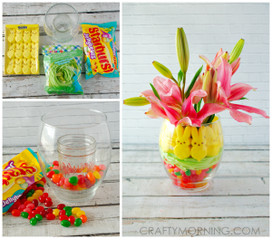 Peeps & Jelly Bean Easter Vase Centerpiece - Crafty Morning