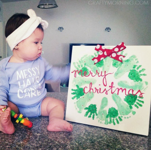 Handprint/Footprint Christmas Wreath Craft - Crafty Morning