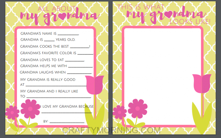 All About Mom & Grandma (Free Mother's Day Printables) - Crafty Morning