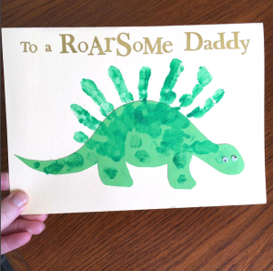 Handprint Dinosaur Father's Day Card - Crafty Morning
