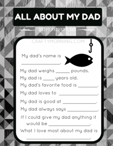 Printable "All About My Dad" Questions - Crafty Morning