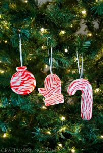 Melted Candy Cane Christmas Ornaments - Crafty Morning