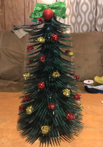 Make a Christmas Tree Using Forks - Crafty Morning