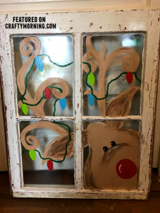 Old Window Reindeer Painting - Crafty Morning