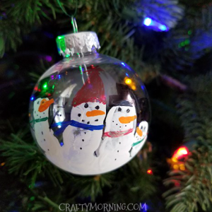 Handprint Snowman Ornament Keepsake - Crafty Morning