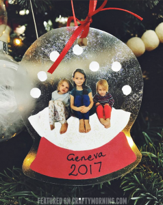 Laminated Photo Snowglobe Ornaments - Crafty Morning
