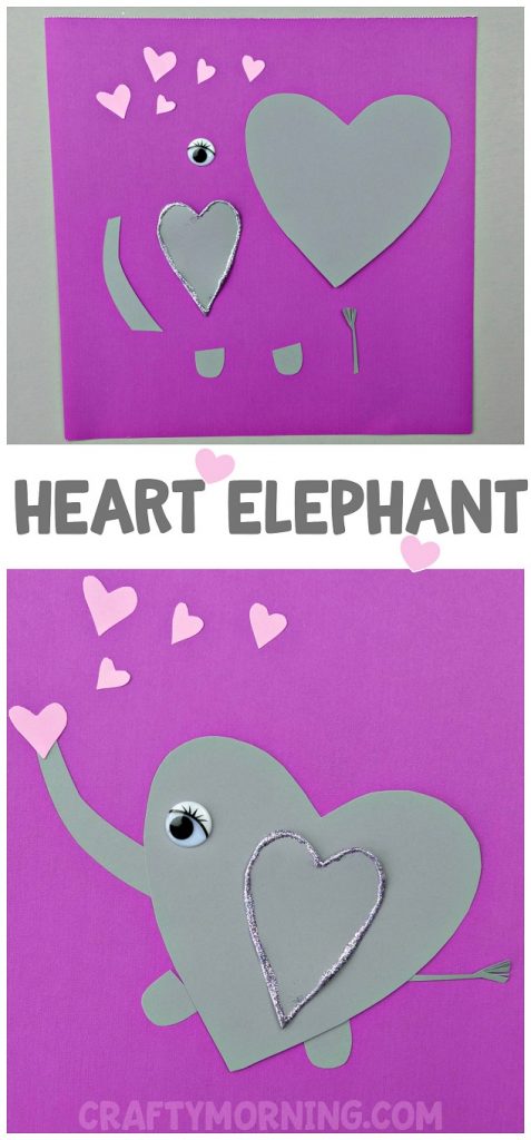 Heart Elephant Valentine Craft - Crafty Morning