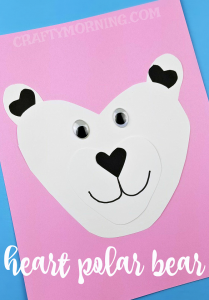 Heart Shaped Polar Bear Valentine Craft - Crafty Morning