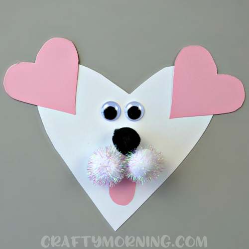 Valentine's Day Heart Shaped Animal Crafts For Kids - Crafty Morning