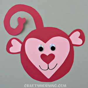 Heart Shaped Monkey Valentine Craft - Crafty Morning