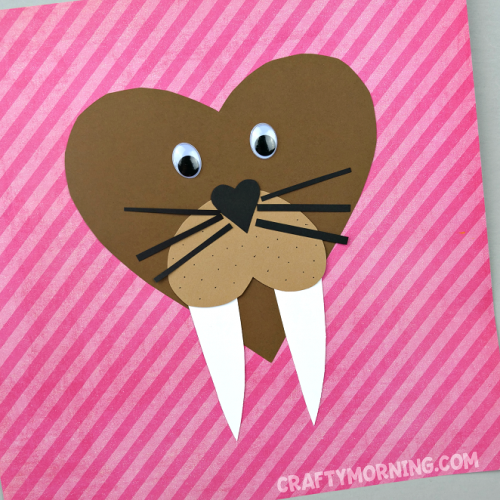 Heart Walrus Valentine Craft - Crafty Morning