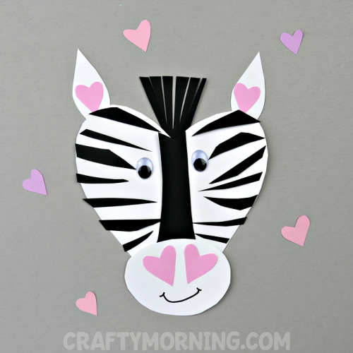 Heart Zebra Valentine Craft - Crafty Morning