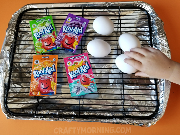 Kool-aid Easter Egg Drip Decorating - Crafty Morning