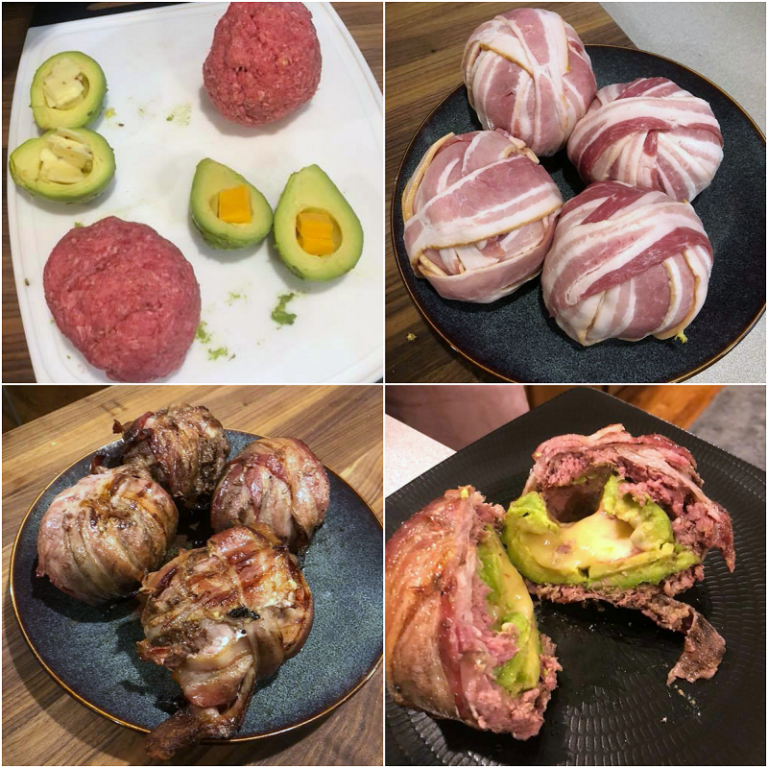 Bacon Wrapped Avocado Beef Bombs - Crafty Morning