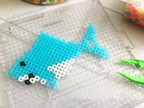 Perler Bead Shark Keychains - Crafty Morning