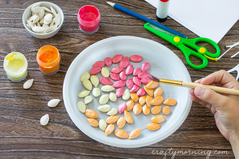 Pumpkin Seed Fall Tree Craft - Crafty Morning