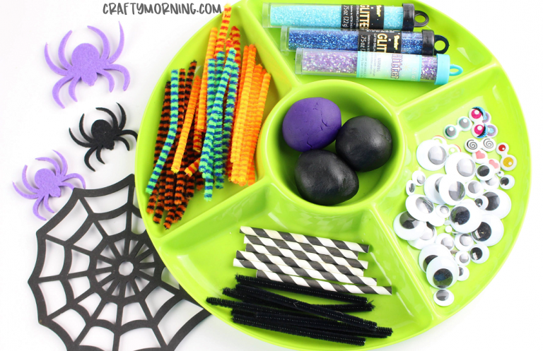 Build a Spider Playdough Activity - Crafty Morning