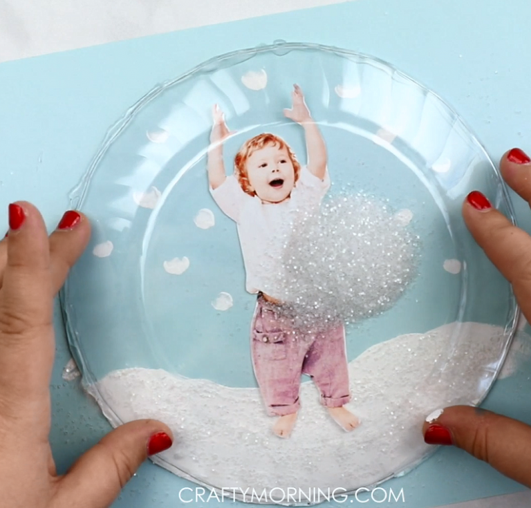 3D Clear Plate Snow Globe Keepsakes - Crafty Morning