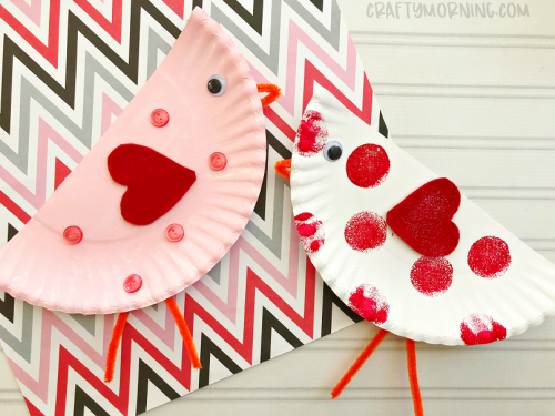 Paper Plate Valentine Love Birds - Crafty Morning
