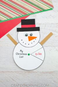 Snowman Christmas Wish List Spinner - Crafty Morning