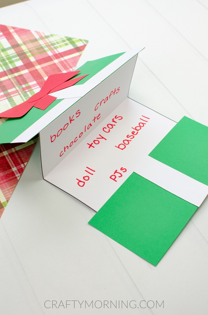 Foldable Christmas Present Wish List Craft - Crafty Morning
