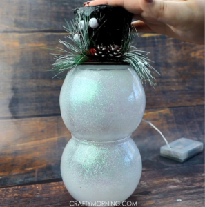 Lighted Fish Bowl Snowman - Crafty Morning